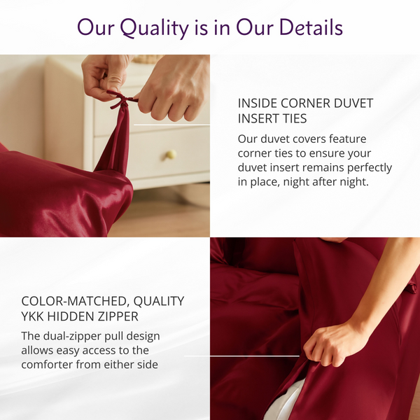 22 Momme Mulberry Silk Cabernet Red Duvet Cover | Mulberry Park Silks