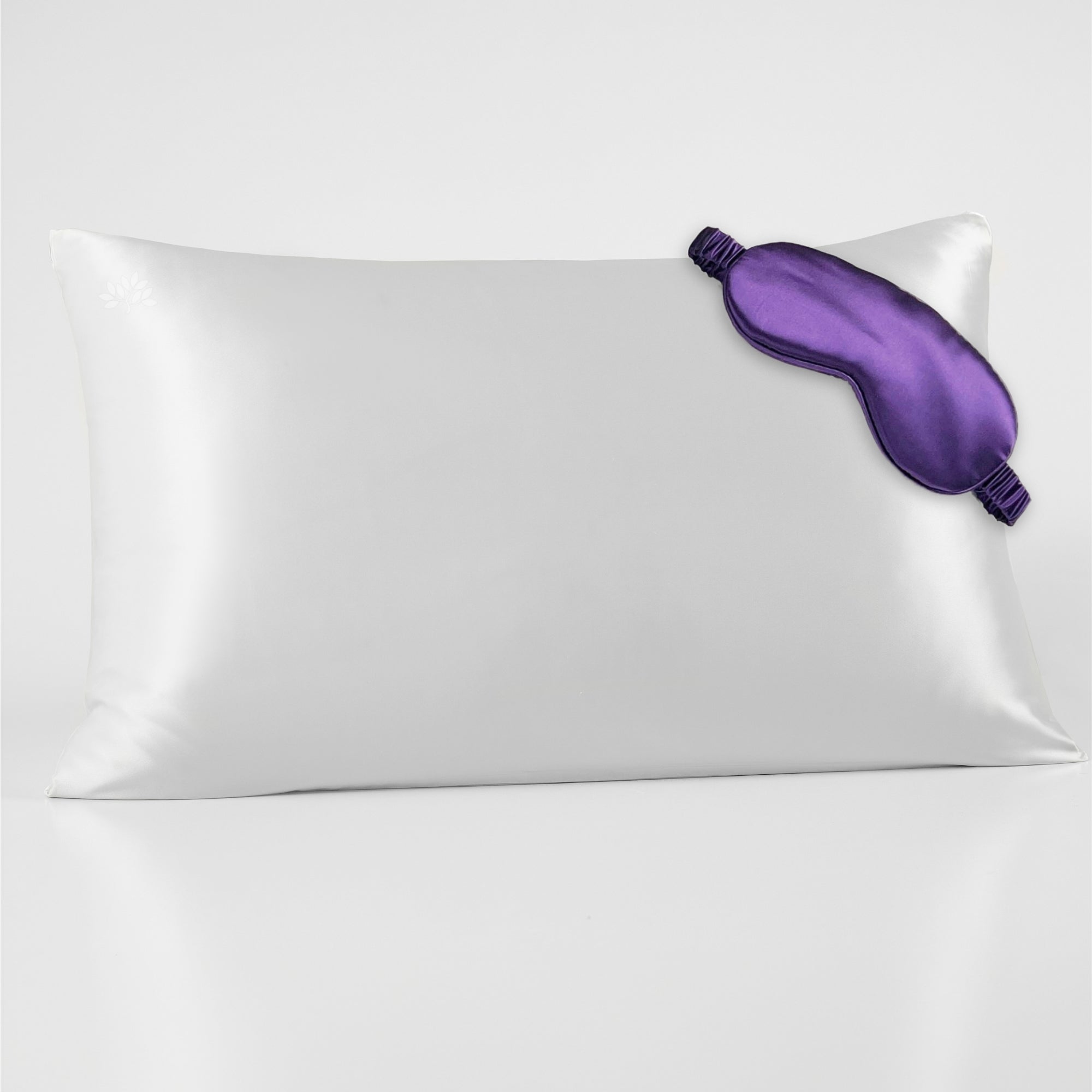 Luxury 22 Momme White Silk Pillowcase & Plum Sleep Mask Gift Set ...